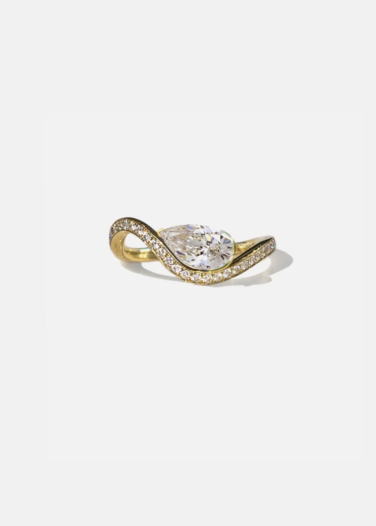 Mini Pear Diamond Trace Pavé Ring