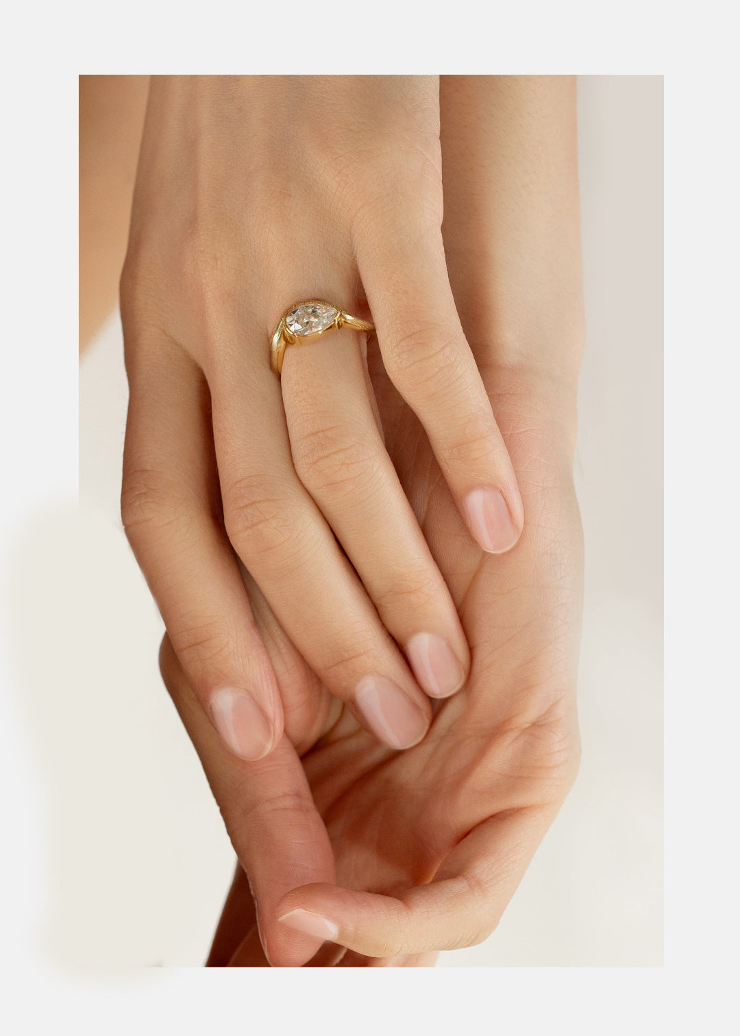 Mini Pear Diamond Trace Ring
