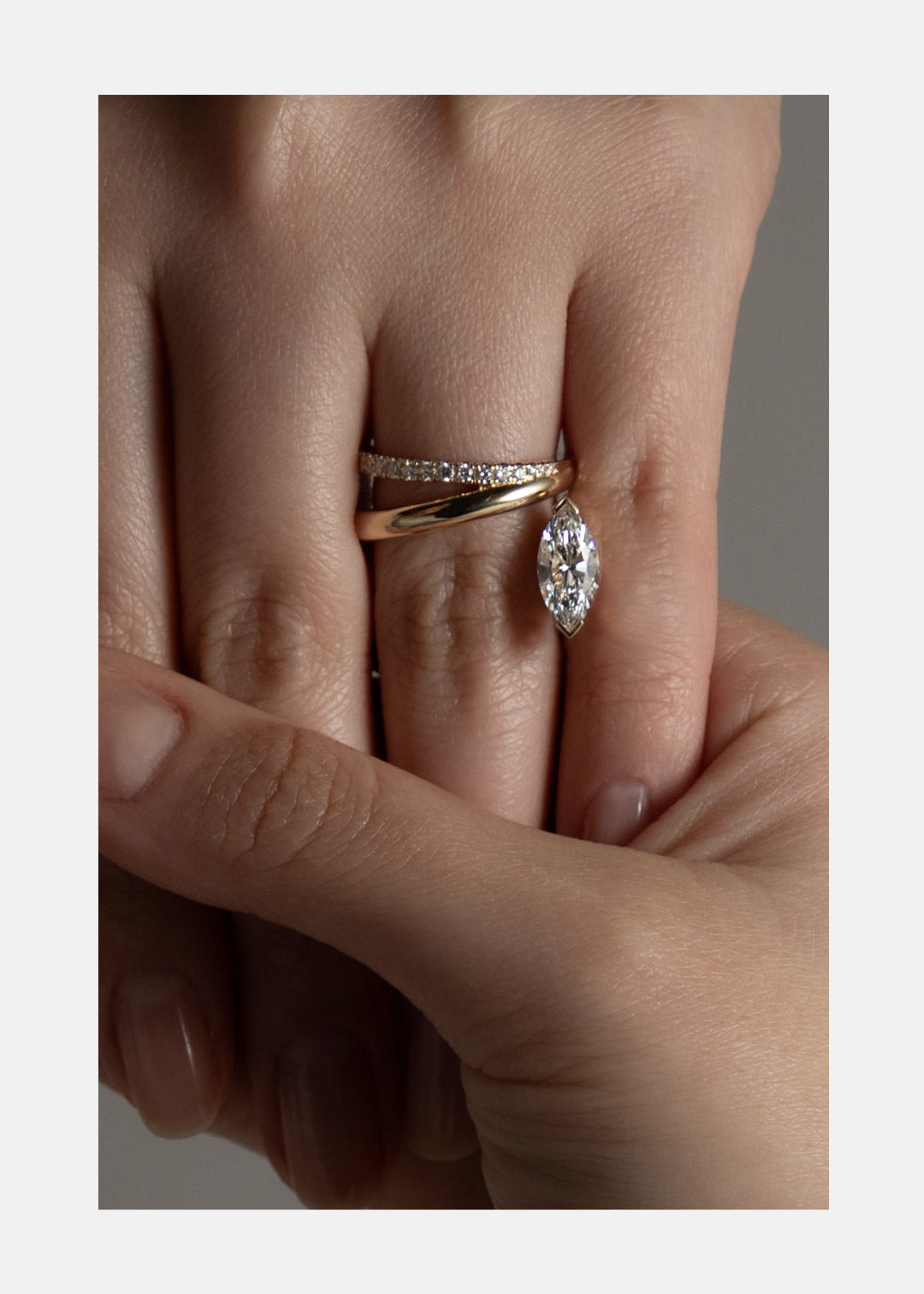 Marquise Double Flare Ring