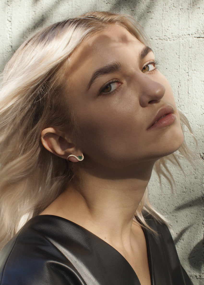 Emerald Trace Pavé Earring